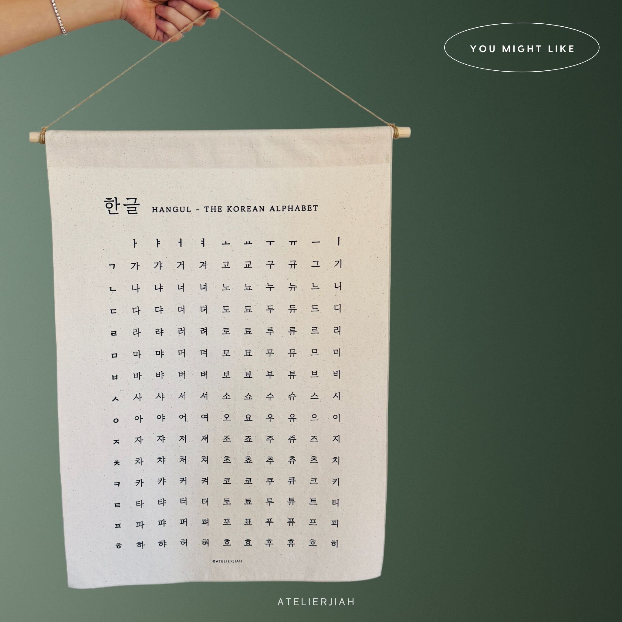 Korean Alphabet Chart Learning Korean Hangul Art Print Korean Modern ...