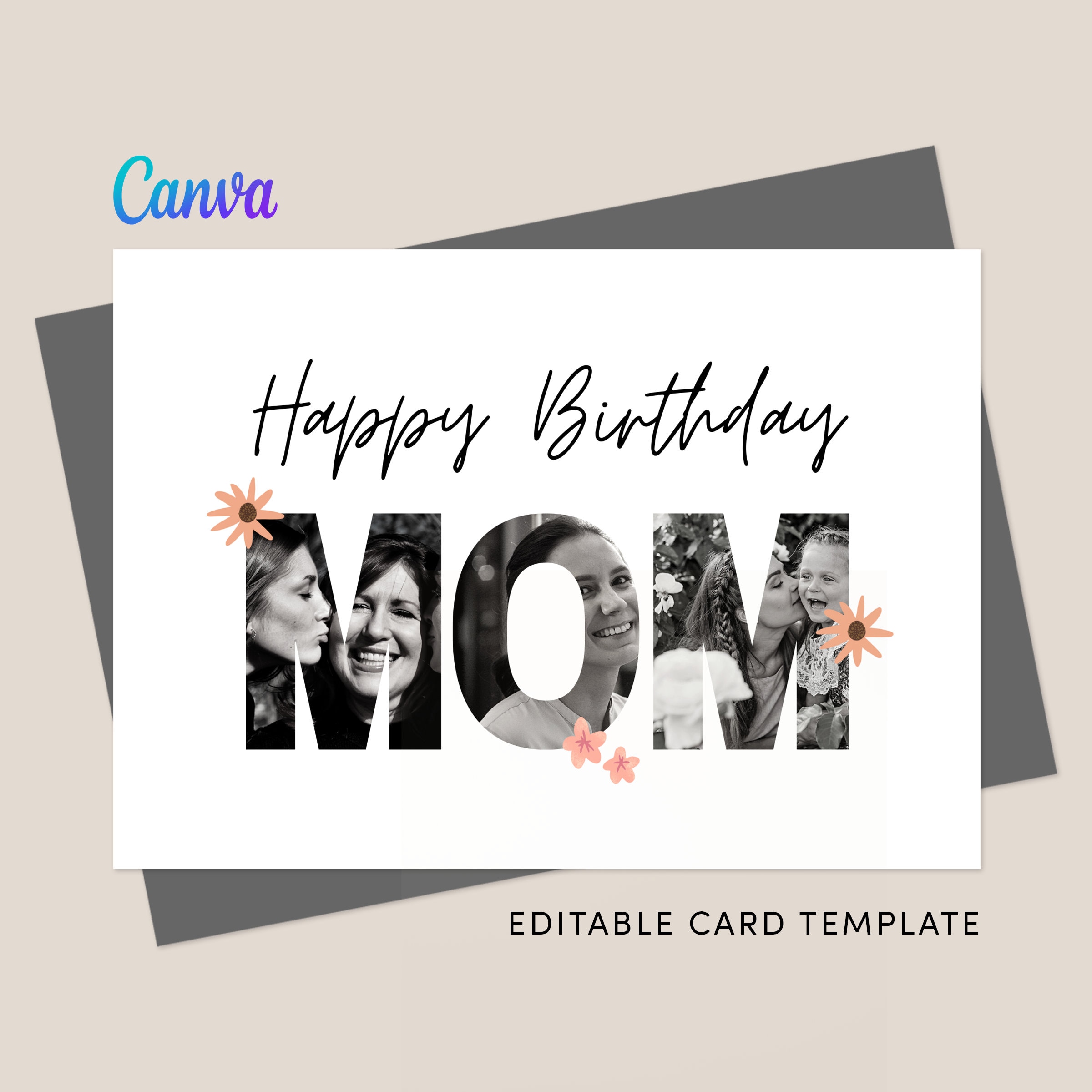 Editable Mothers Day Card for Mom Printable Blank Happy Mothers Day ...