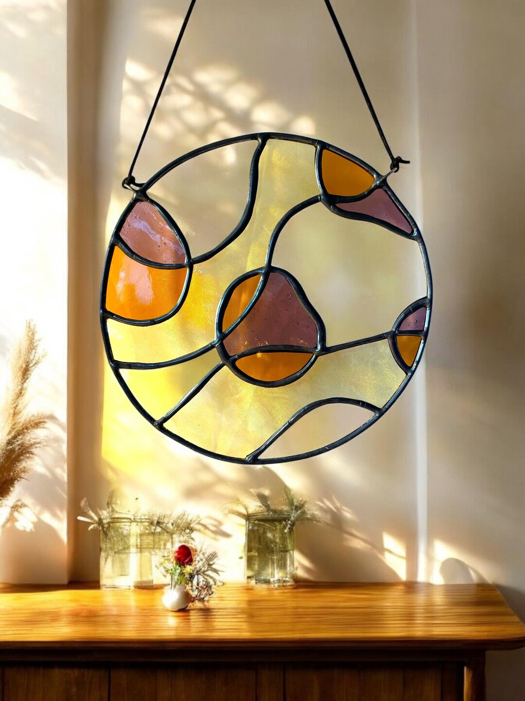 Stained Glass Abstract Circle. - Etsy
