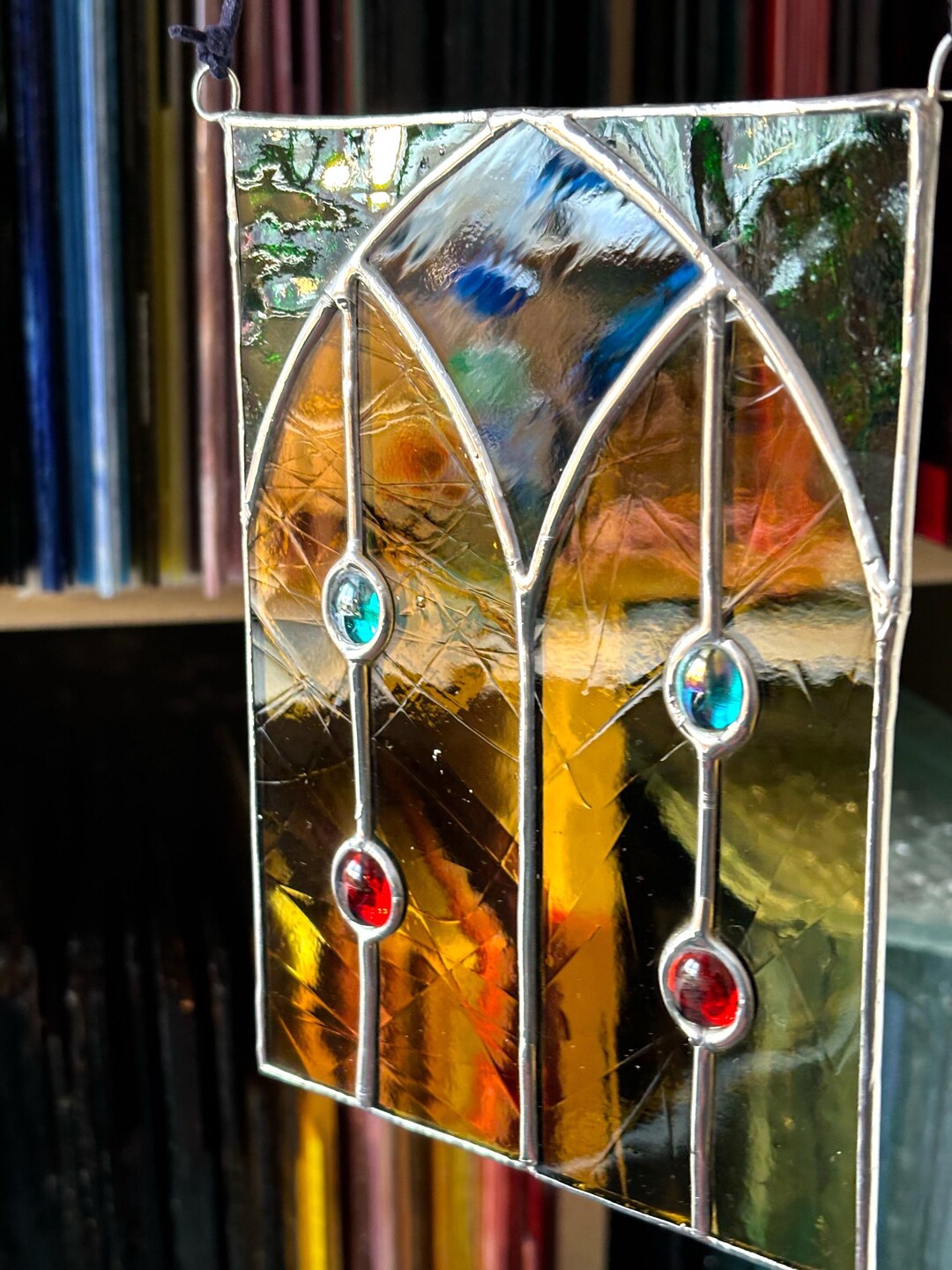 Small Stained Glass Arch With Glass Pebble Inserts - Etsy