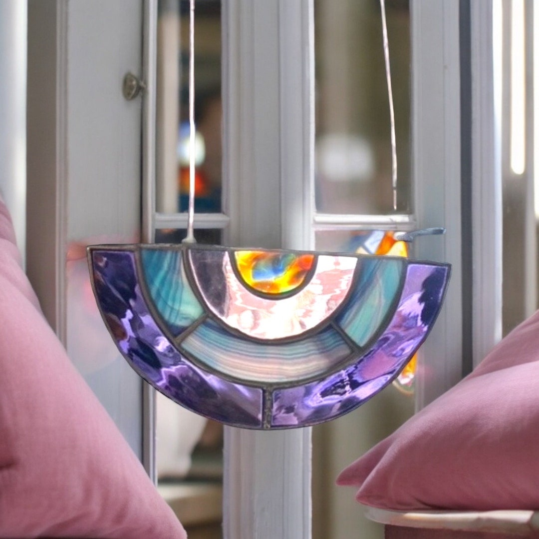 Stained Glass Rainbow Featuring Rare Mouth Blown and Hand Rolled Glass ...