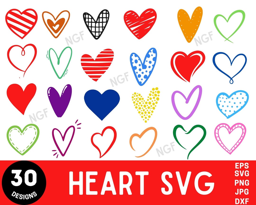 Red Heart SVG, Valentine's Day Svg, Red Hearts Bundle, Love Svg, Heart ...