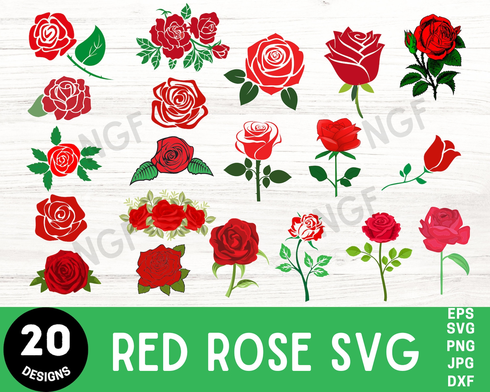 Rose Svg Bundle Roses Svg Rose Clipart Flower Svg Roses - Etsy