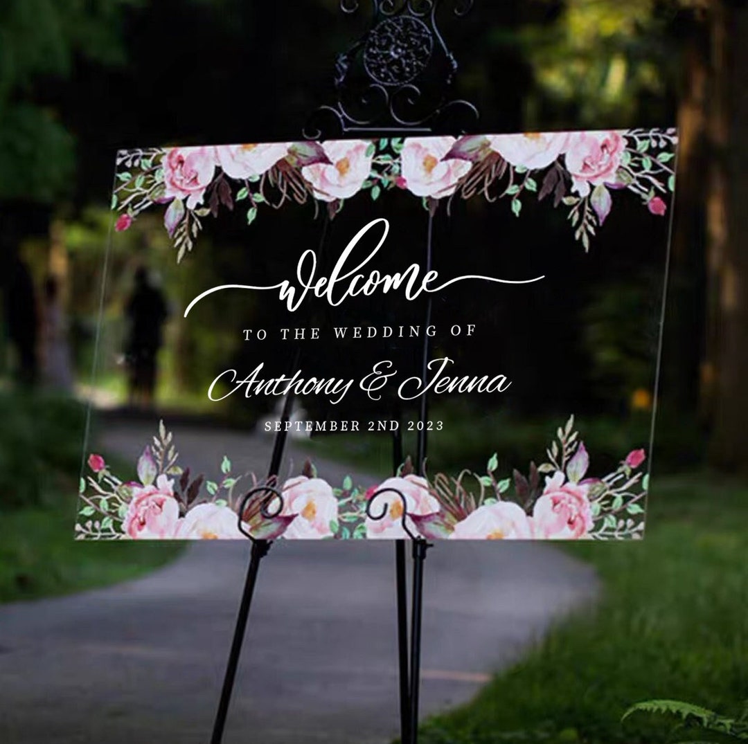 Custom Wedding Welcome Sign Decal, Welcome to Our Wedding Sign Decal ...