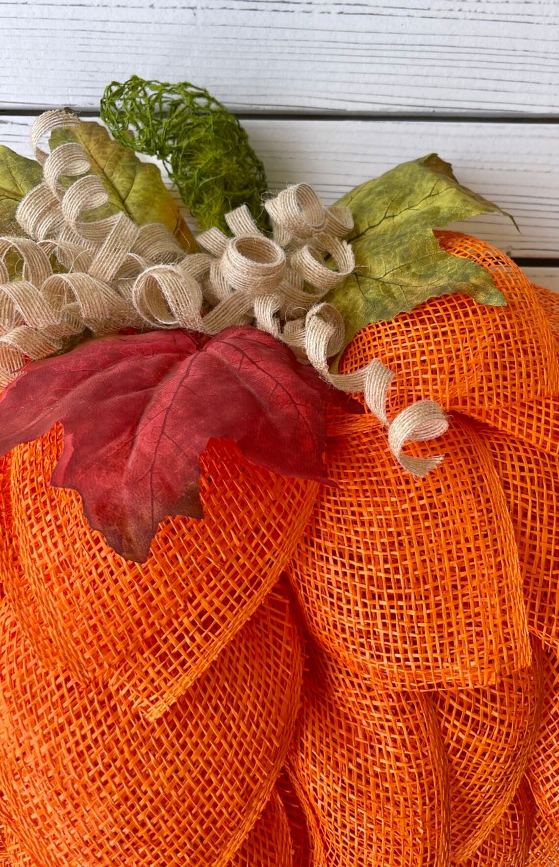 Pumpkin Poly Burlap Wreath for Front Door Burlap Wreath - Etsy