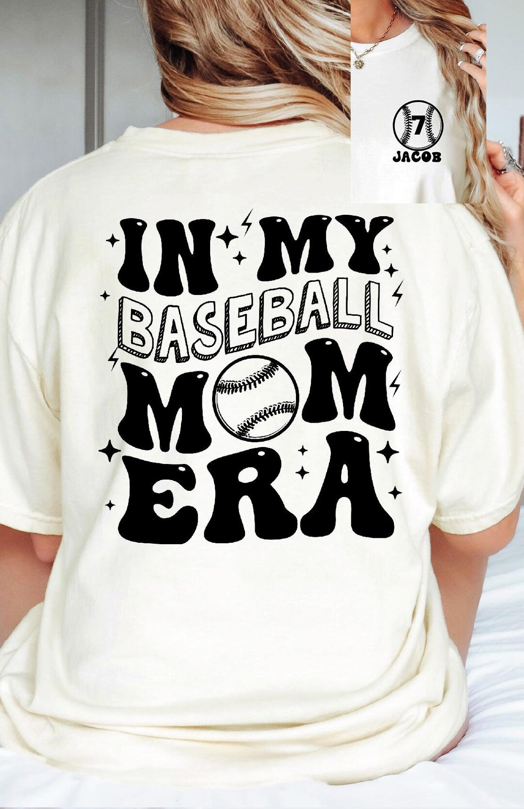 Custom in My Baseball Mom Era Shirt, Mom Baseball Tee, Baseball Top for ...