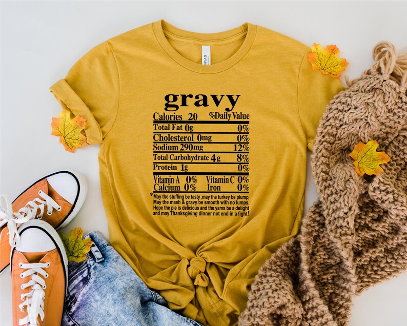 Funny Thanksgiving Food Nutrition Facts Shirt - Etsy