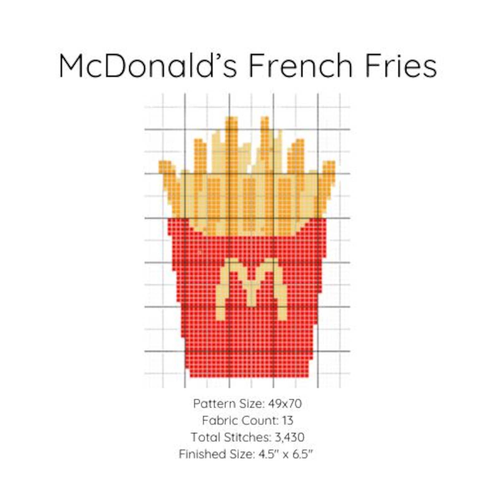 Mcdonald's French Fries Needlepoint Chart Digital Download Needlepoint ...