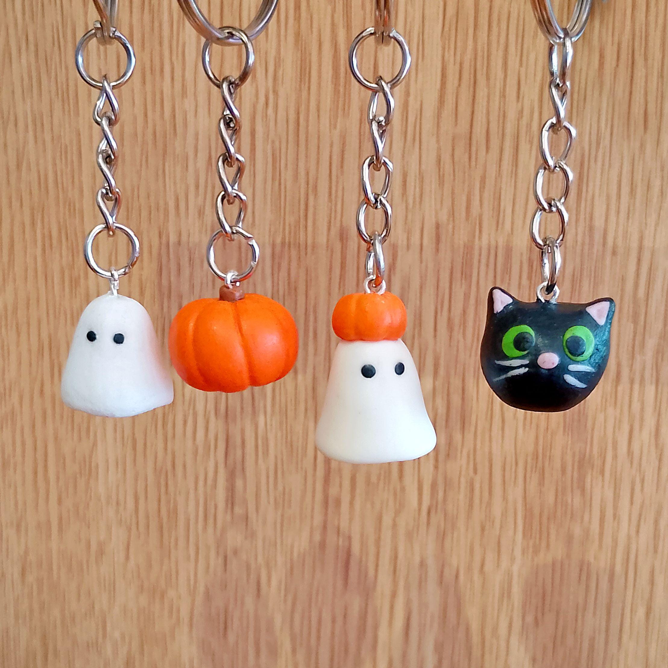 Cute Halloween Keychains - Ghosts, Pumpkins, Black Cats | Handmade From ...