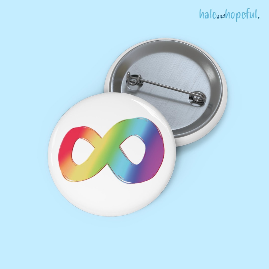 Rainbow Infinity Symbol, Neurodivergent Pride Badge on White Background ...