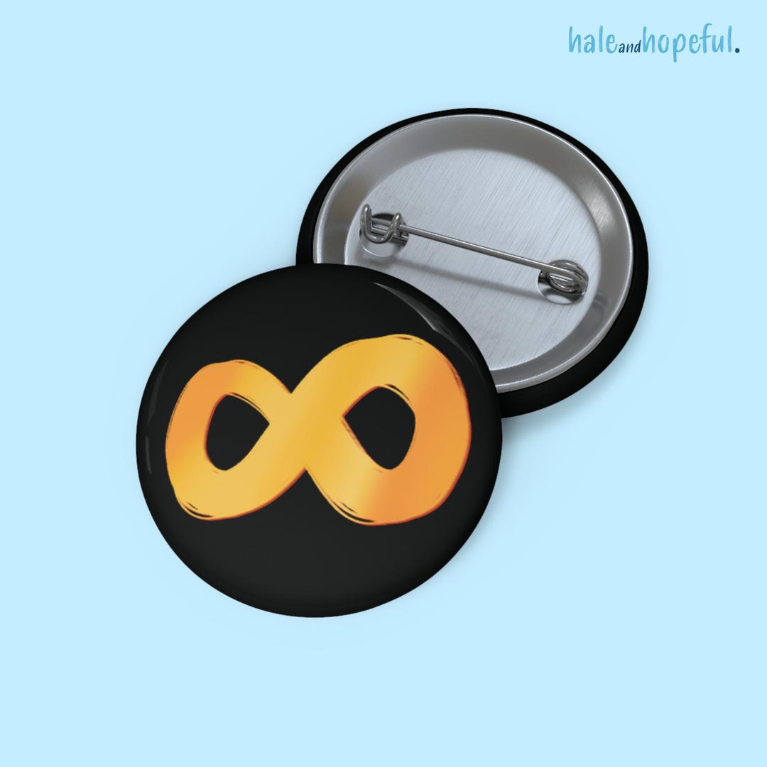 Gold Infinity Sign Autistic Pride Button Badge, Lapel Pin, Jacket Pin ...