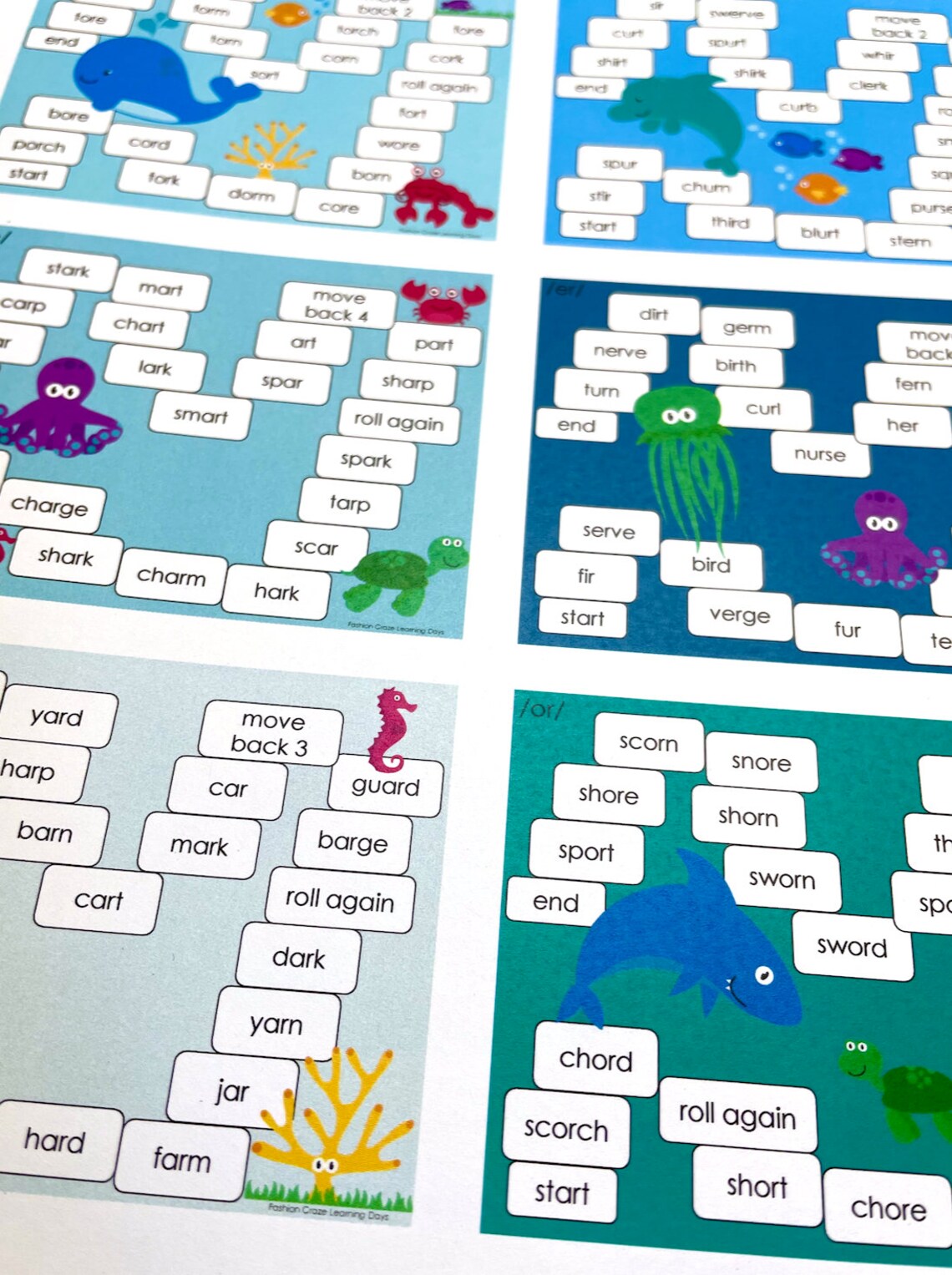 R Controlled Vowel Games With Ar, Er, Or, Air - Etsy