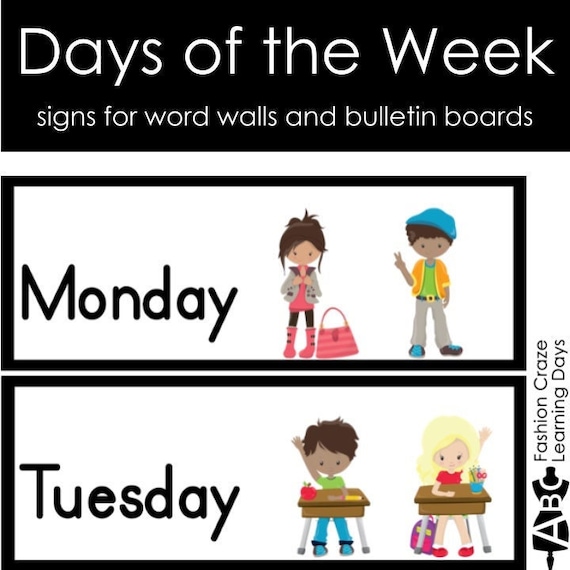 Days of the Week Posters - Etsy