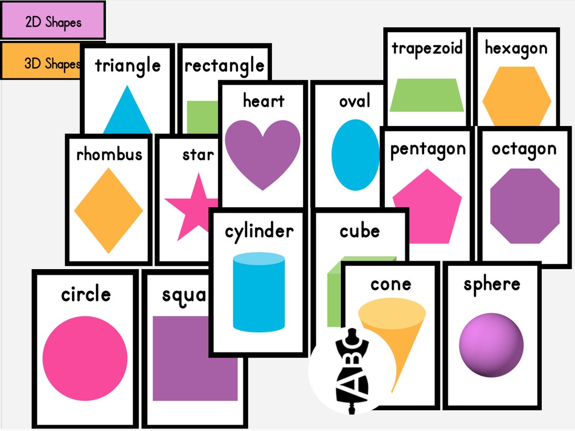 2D and 3D Shape Posters - Etsy