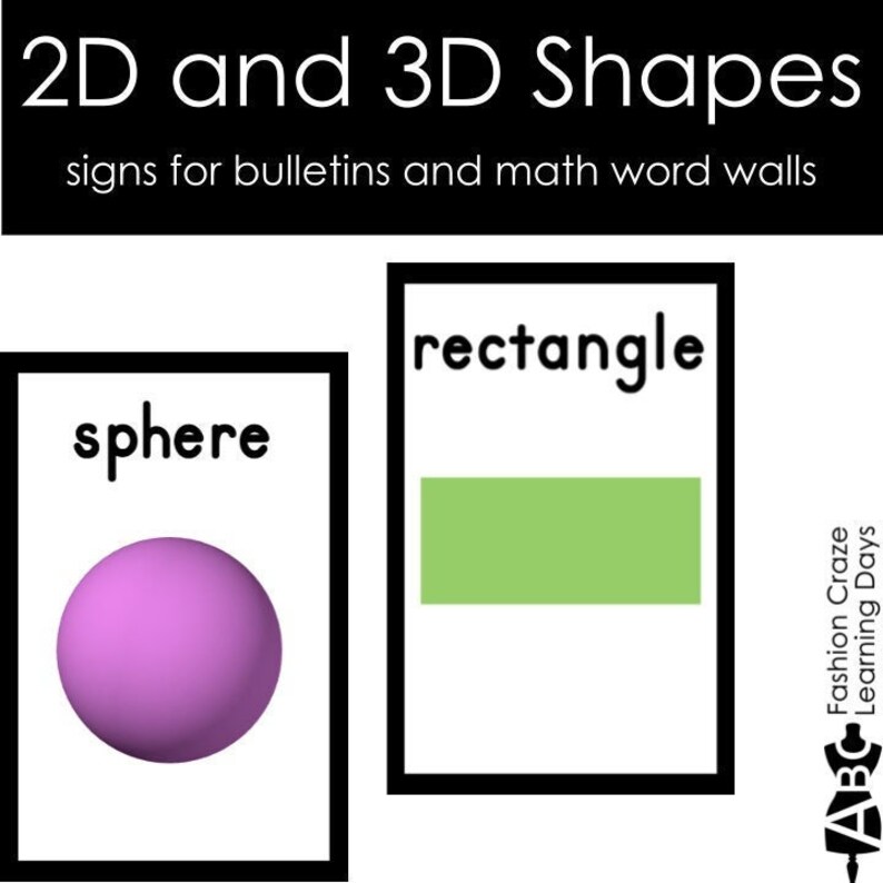 2D and 3D Shape Posters - Etsy