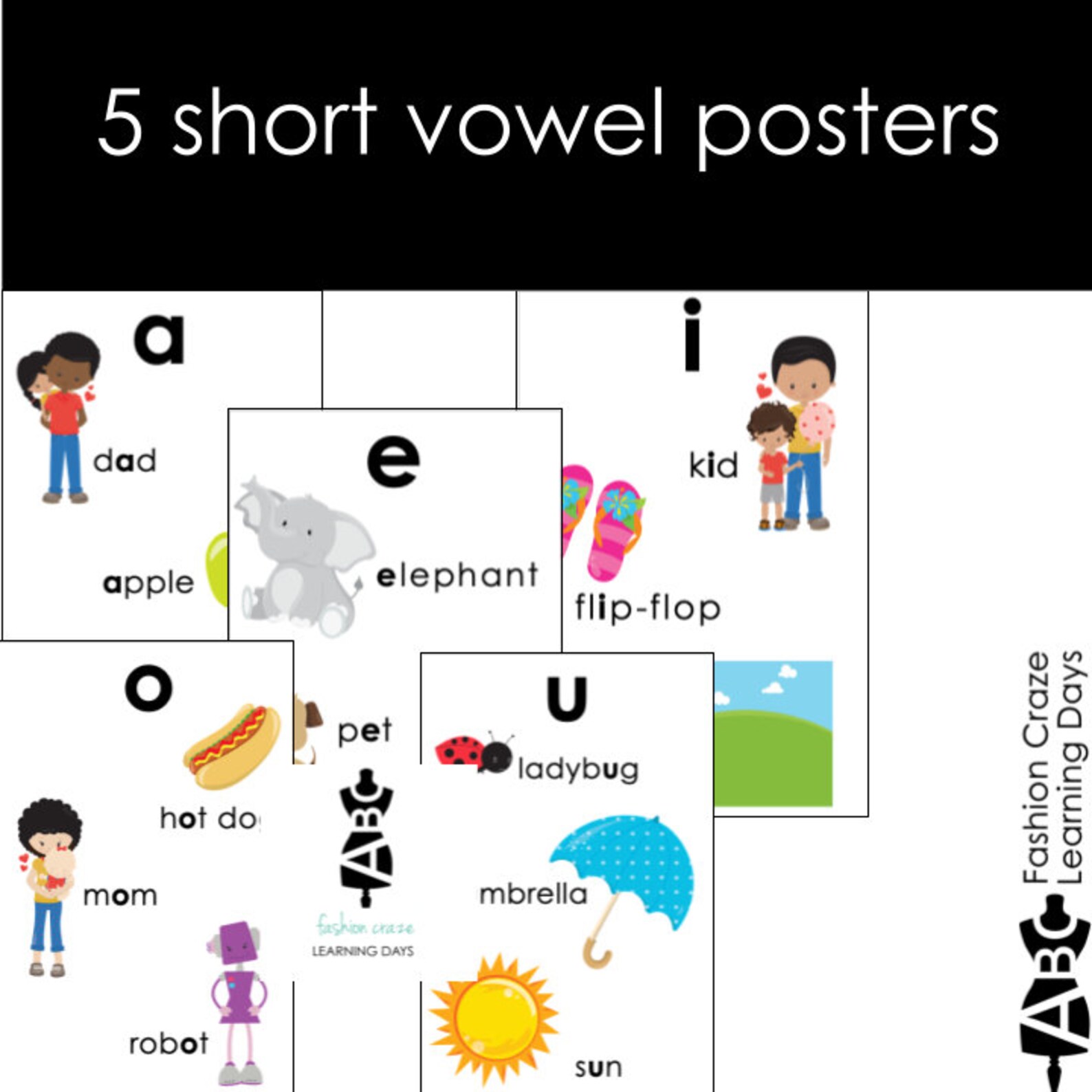 Short and Long Vowel Posters Phonics Posters for K-2 - Etsy