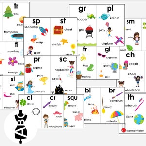 Blends Posters and Digraph Posters for K-2 Word Walls and Bulletin ...