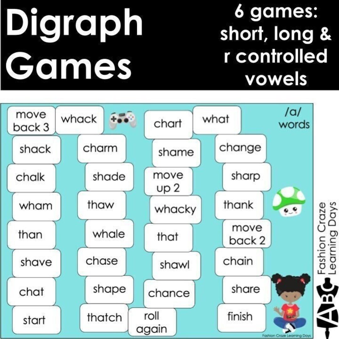 Short Vowel Phonics Games With Long Vowels, R Controlled, and Digraphs ...