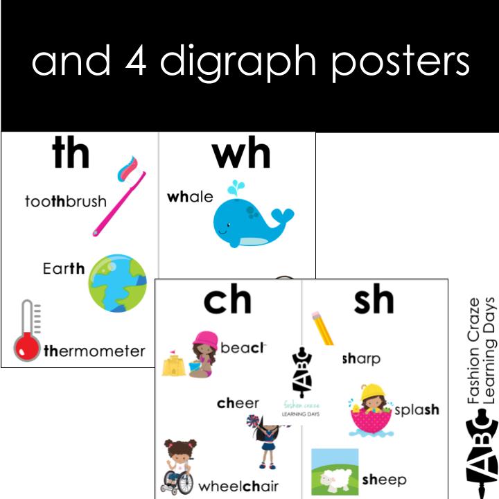 Blends Posters and Digraph Posters for K-2 Word Walls and Bulletin ...