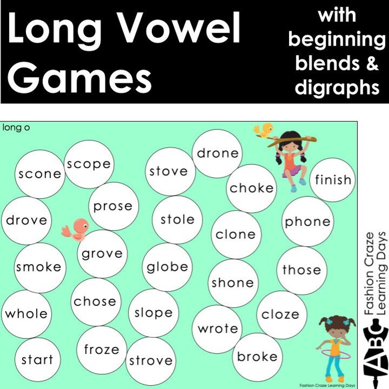Long Vowel Digraphs UFLI Games Aligned With Lessons 54, 55, 56, 57, 58 ...