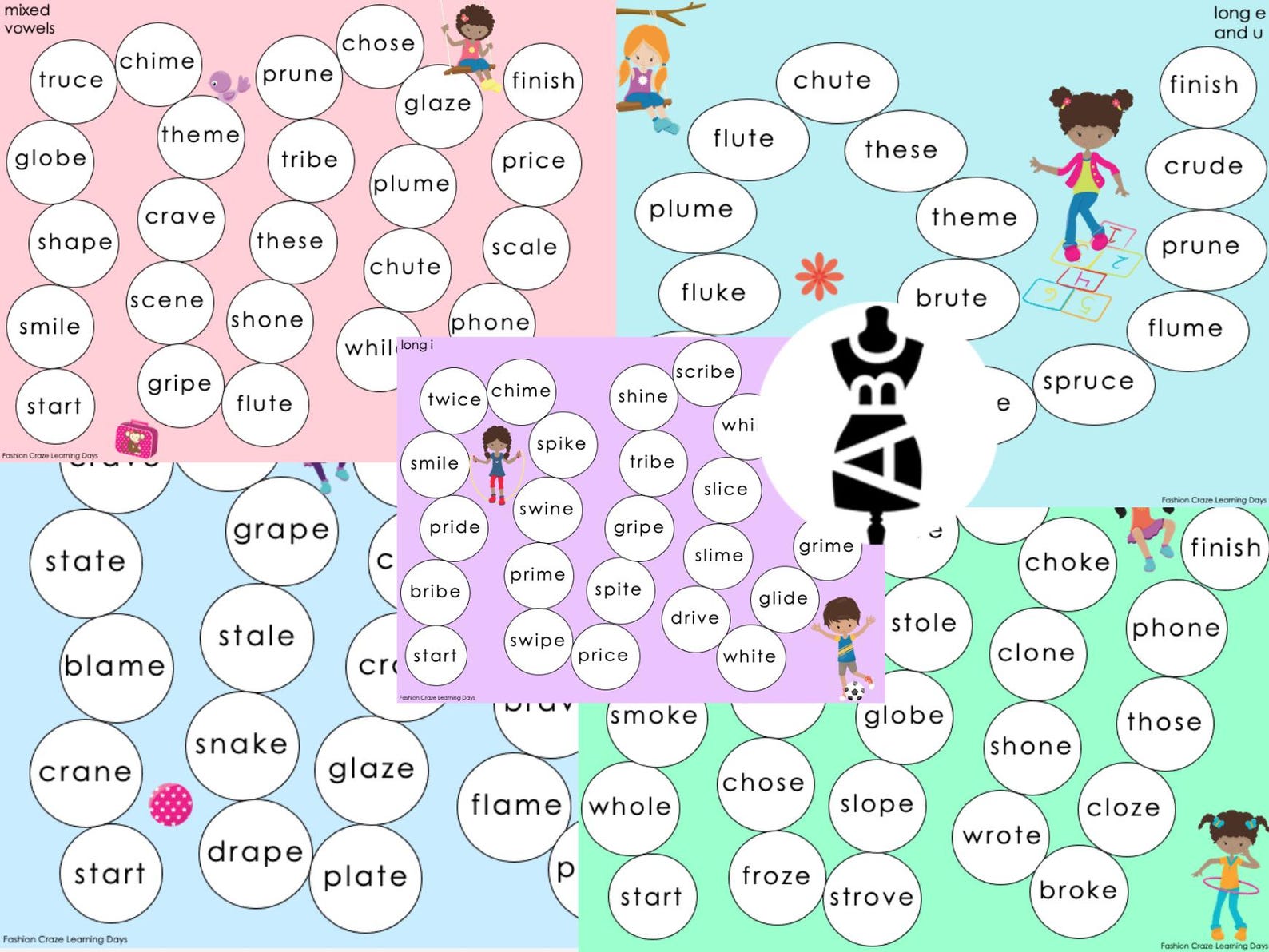 Long Vowel Digraphs UFLI Games Aligned With Lessons 54, 55, 56, 57, 58 ...