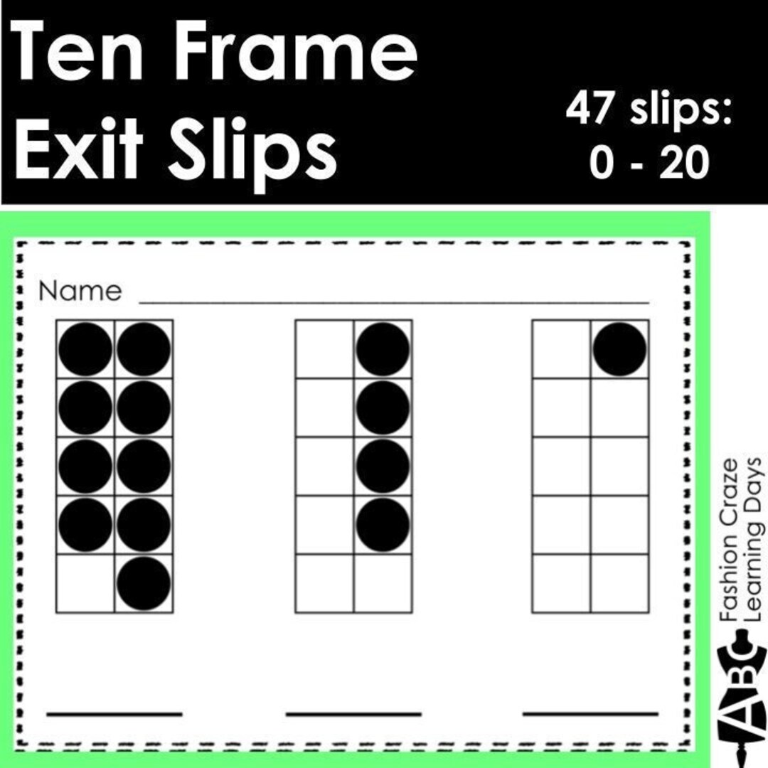 Counting, Decomposing Numbers 0-20 With Ten Frames - Etsy