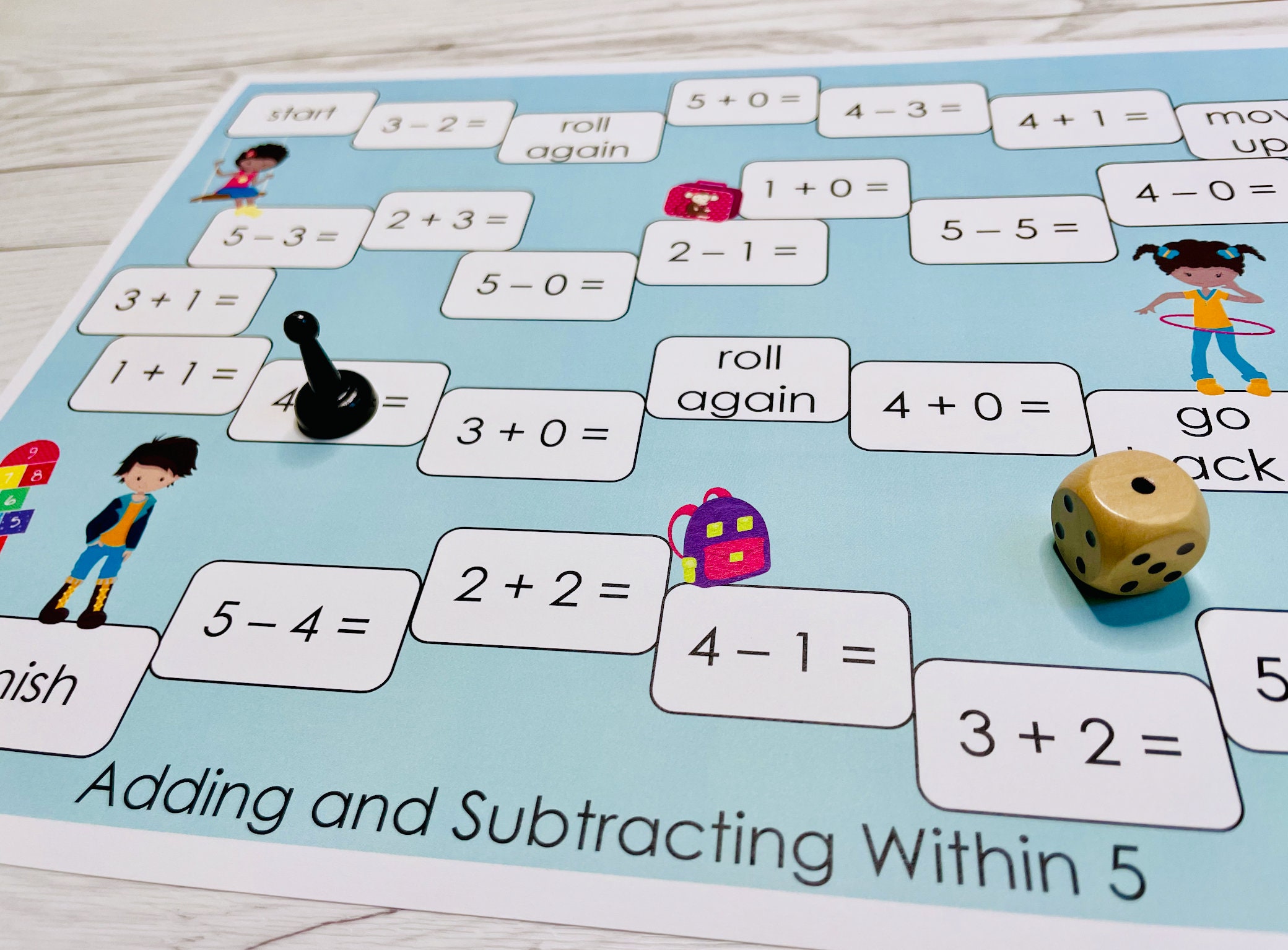 Math Fact Practice for K-2 Addition Games and Subtraction Games - Etsy