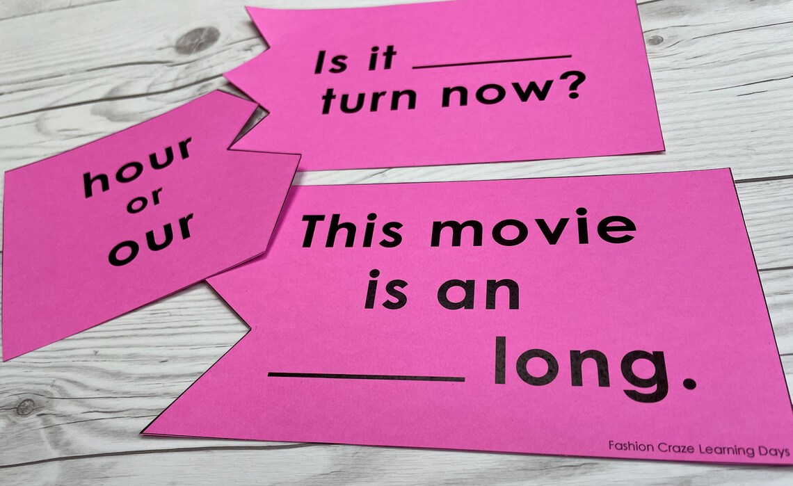 Homophones Puzzles - Grammar Activities - Etsy