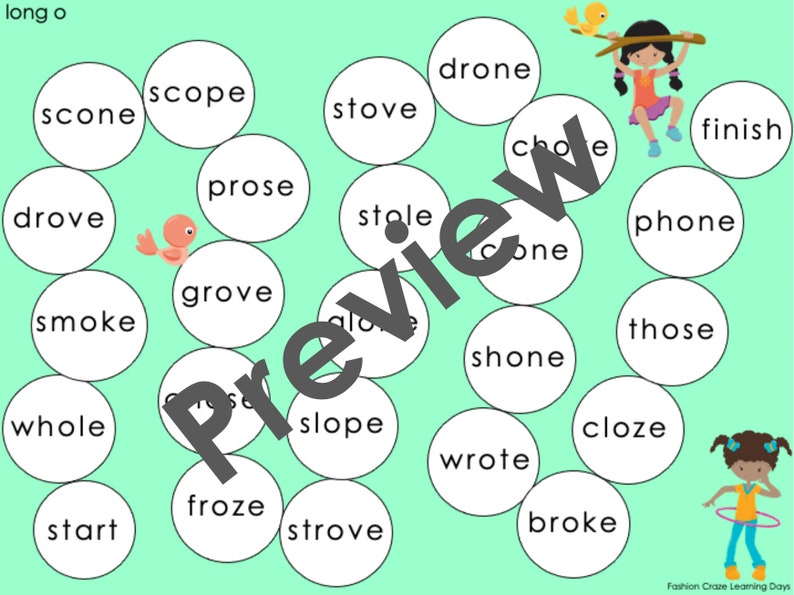 Long Vowel Digraphs UFLI Games Aligned With Lessons 54, 55, 56, 57, 58 ...