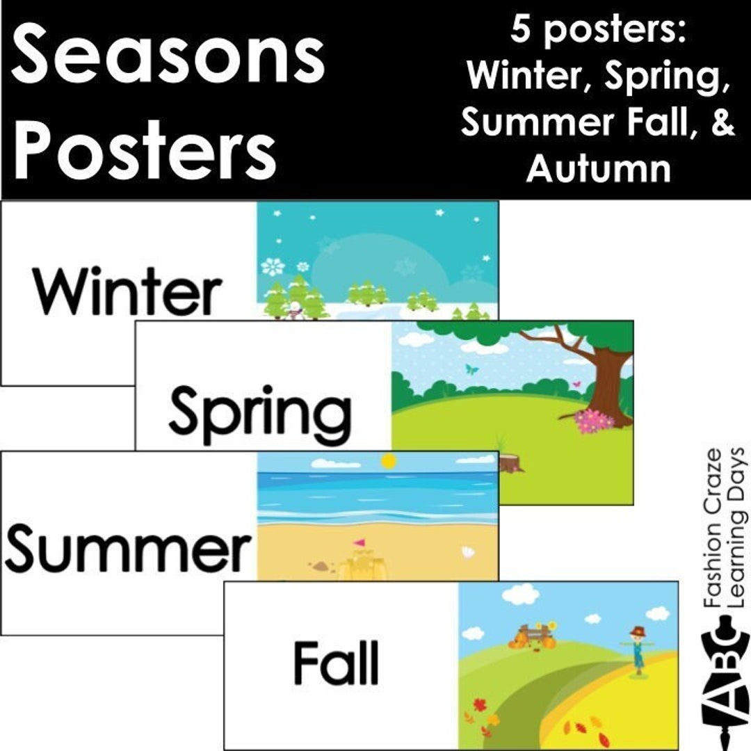 Seasons Posters Seasons Calendar Activities Classroom Decor ...
