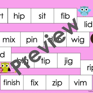 Short Vowel CVC Game Boards - Etsy