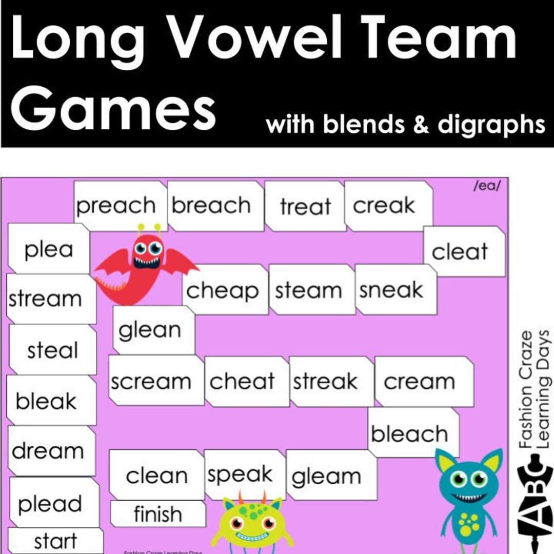 Long Vowel Team UFLI Games Aligned With Lessons 84, 85, 86, 87, and 88 ...