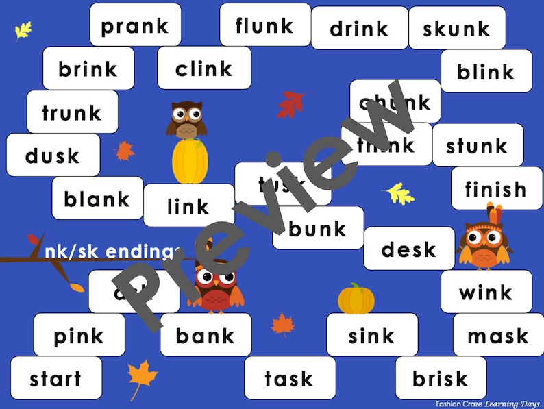 Ending Blends Games Lf, Lt, Lp, Mp, Nd, Nk, Sk, Nt, St Blends Ending ...