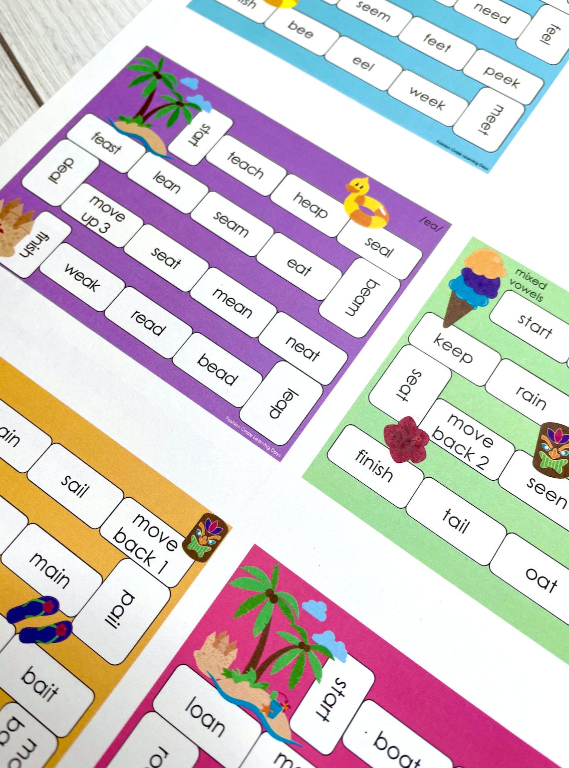 Long Vowel Activities Vowel Team Phonics Games, Ai, Ea, Ee, & Oa - Etsy