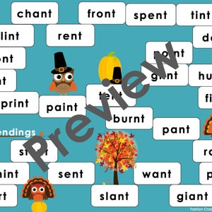 Ending Blends Games Lf, Lt, Lp, Mp, Nd, Nk, Sk, Nt, St Blends Ending ...