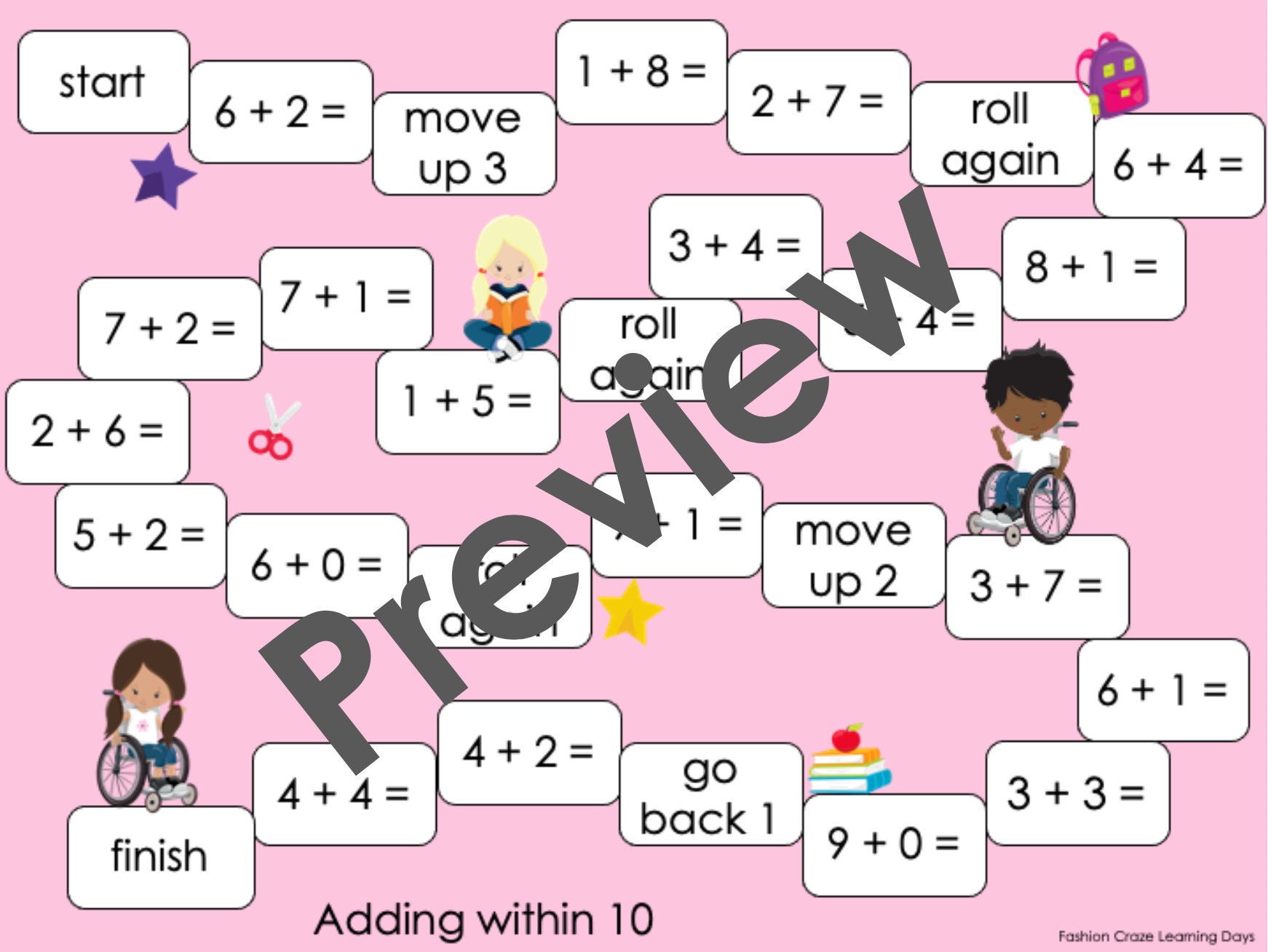 Math Fact Practice for K-2 Addition Games and Subtraction Games - Etsy