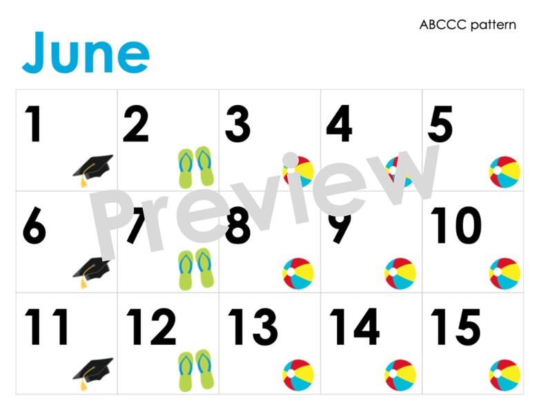 Classroom Calendar for K-1 - Featuring a New Pattern for Each Month - Etsy
