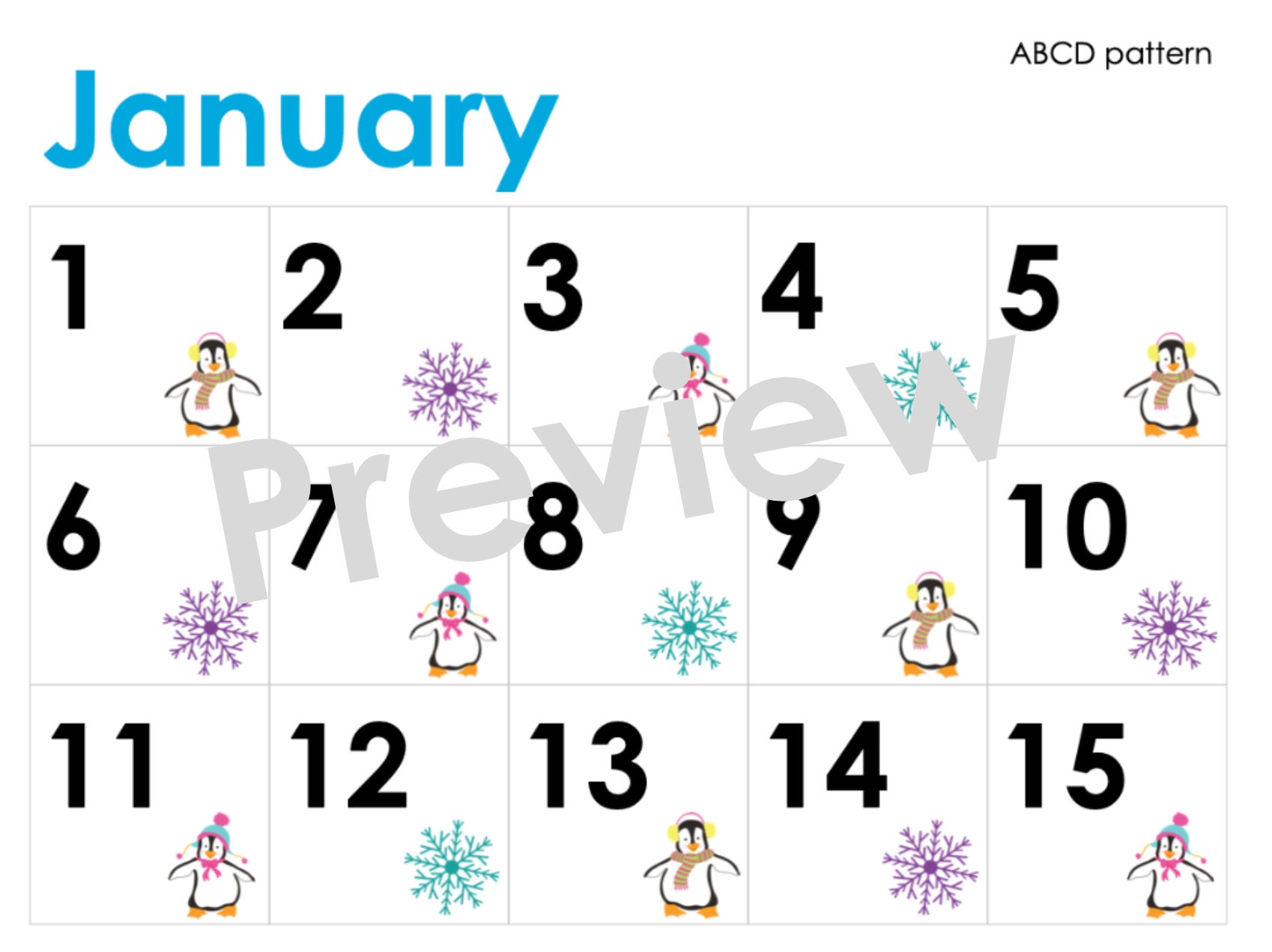 Classroom Calendar for K-1 - Featuring a New Pattern for Each Month - Etsy