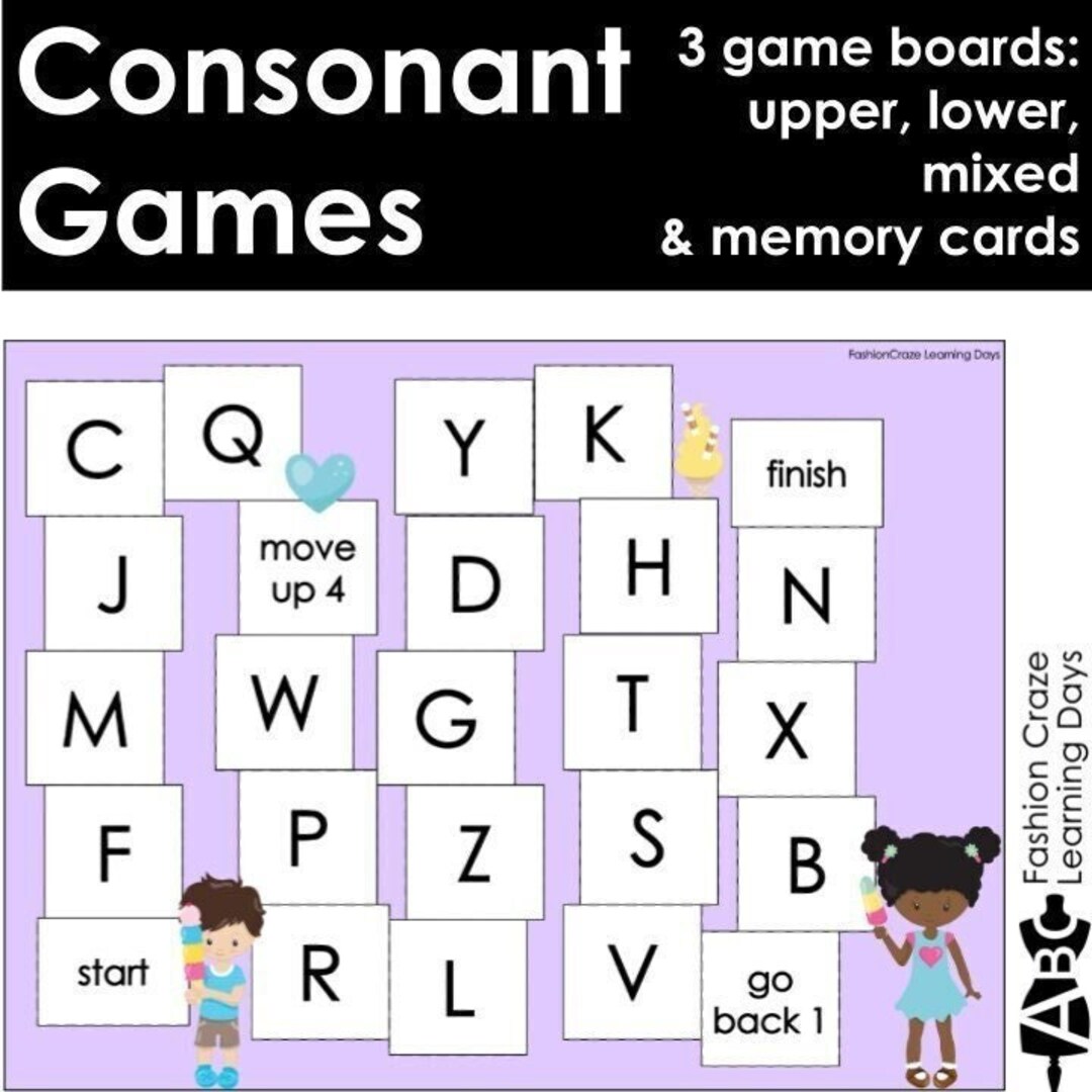 Alphabet Activities Uppercase and Lowercase Consonant Games for K-2 - Etsy