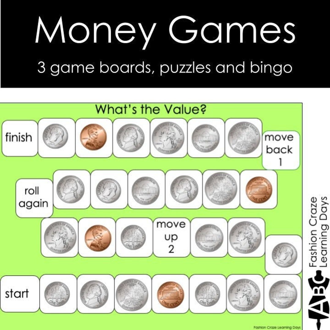 Coin Activities & Games With Names Values Penny Nickel - Etsy