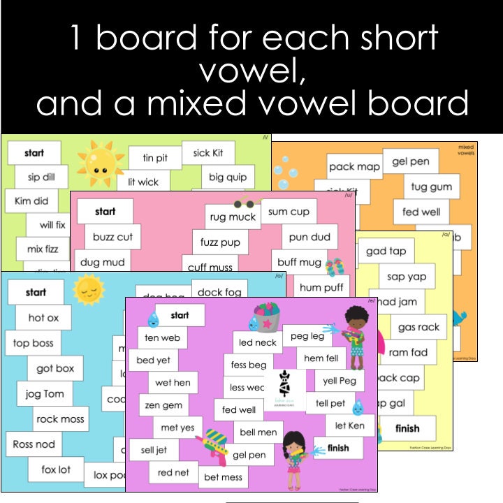Short Vowel Phrase Games | Short Vowels | Phonics Games | Literacy ...