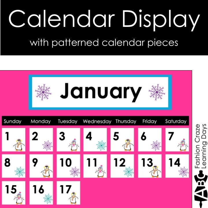 Classroom Calendar for K-1 Featuring a New Pattern for Each - Etsy