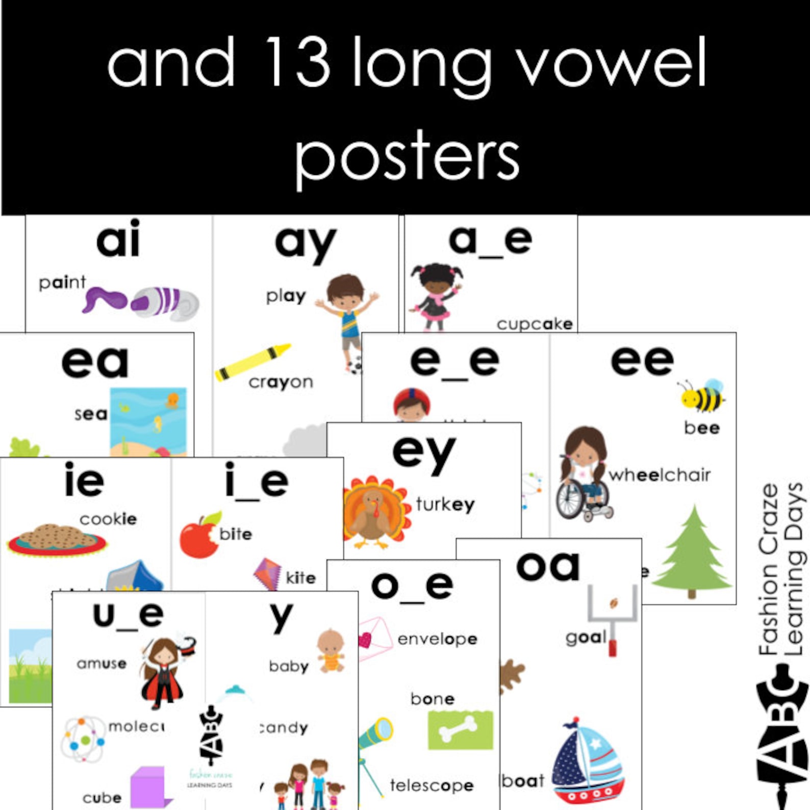 Short and Long Vowel Posters Phonics Posters for K-2 - Etsy