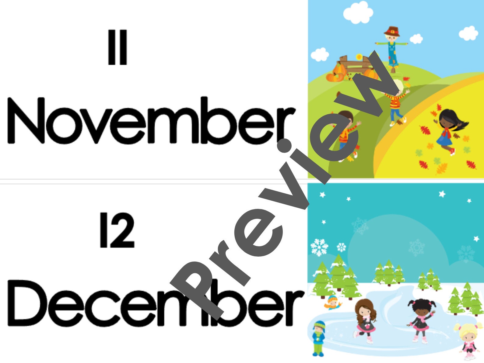 Months Posters for Word Walls and Bulletin Boards - Etsy