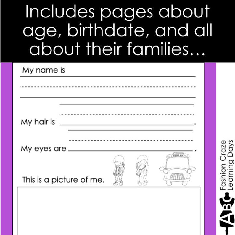 All About Me Book for K-1 Star Student Activities - Etsy