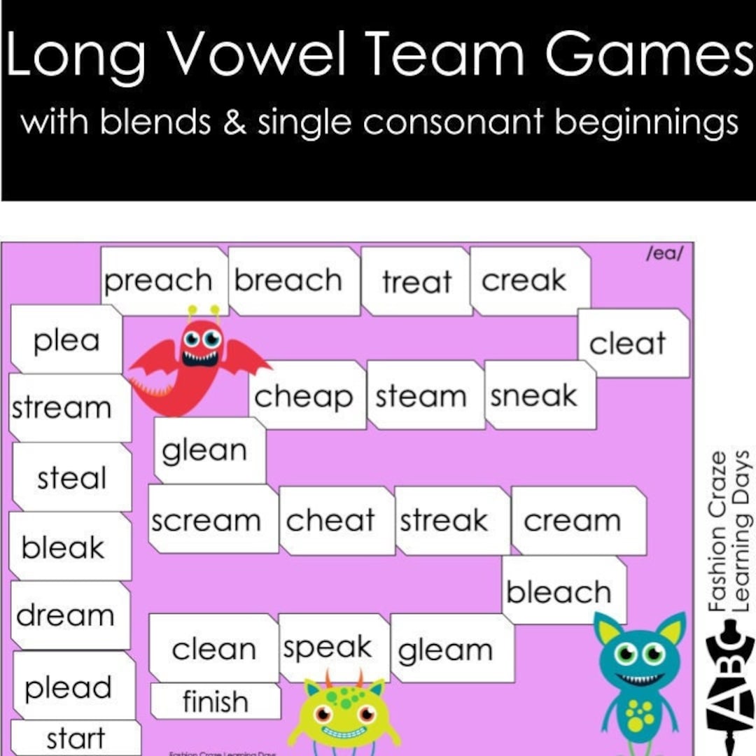 Long Vowel Games Phonics Activities - Etsy