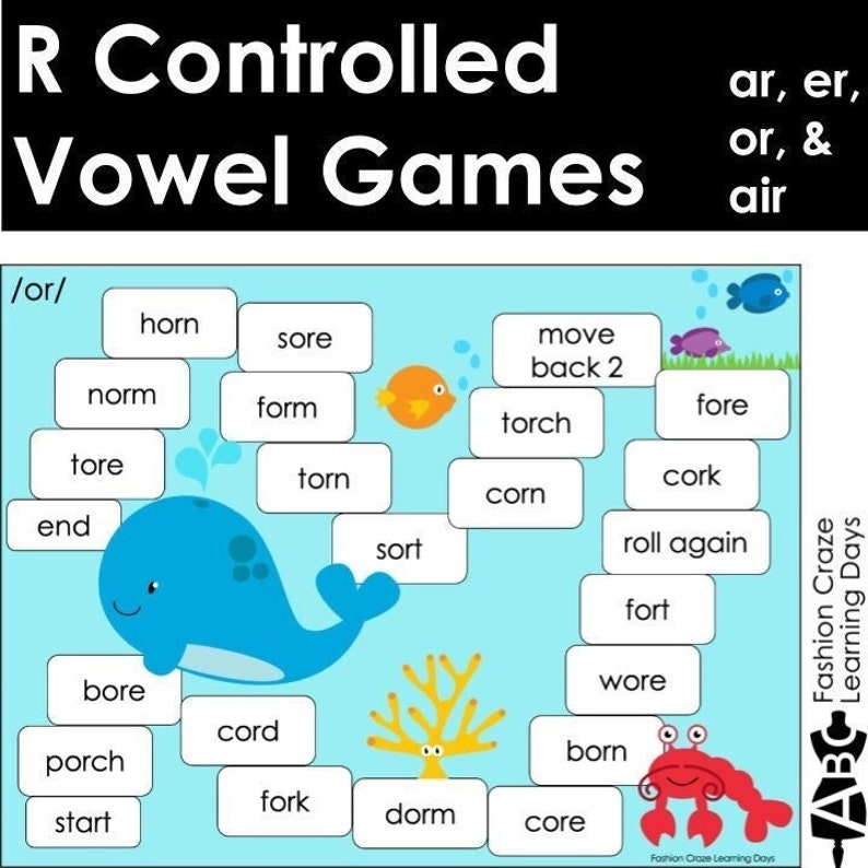 R Controlled Vowels UFLI Games Aligned With Lessons 77-83, 111, 112 - Etsy