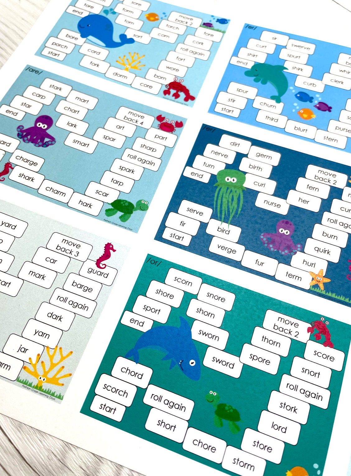 R Controlled Vowel Games With Ar, Er, Or, Air - Etsy