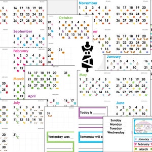 Classroom Calendar for K-1 - Featuring a New Pattern for Each Month - Etsy