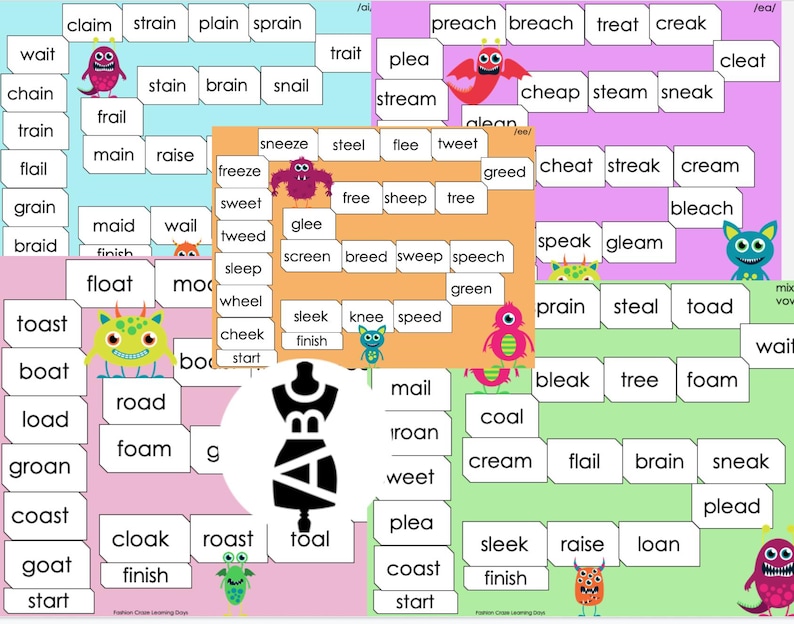 Long Vowel Team UFLI Games Aligned With Lessons 84, 85, 86, 87, and 88 ...